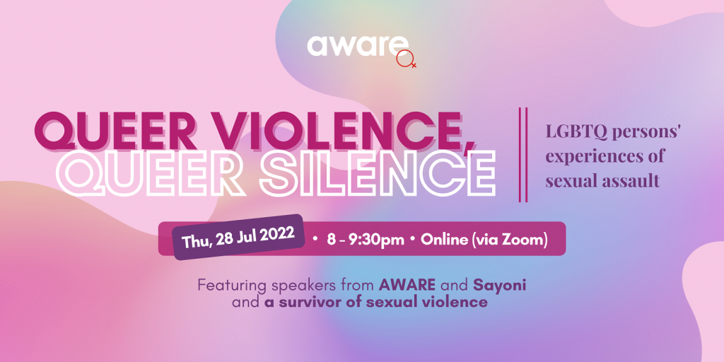 28 July 2022: Queer Violence, Queer Silence — a panel on LGBTQ persons ...